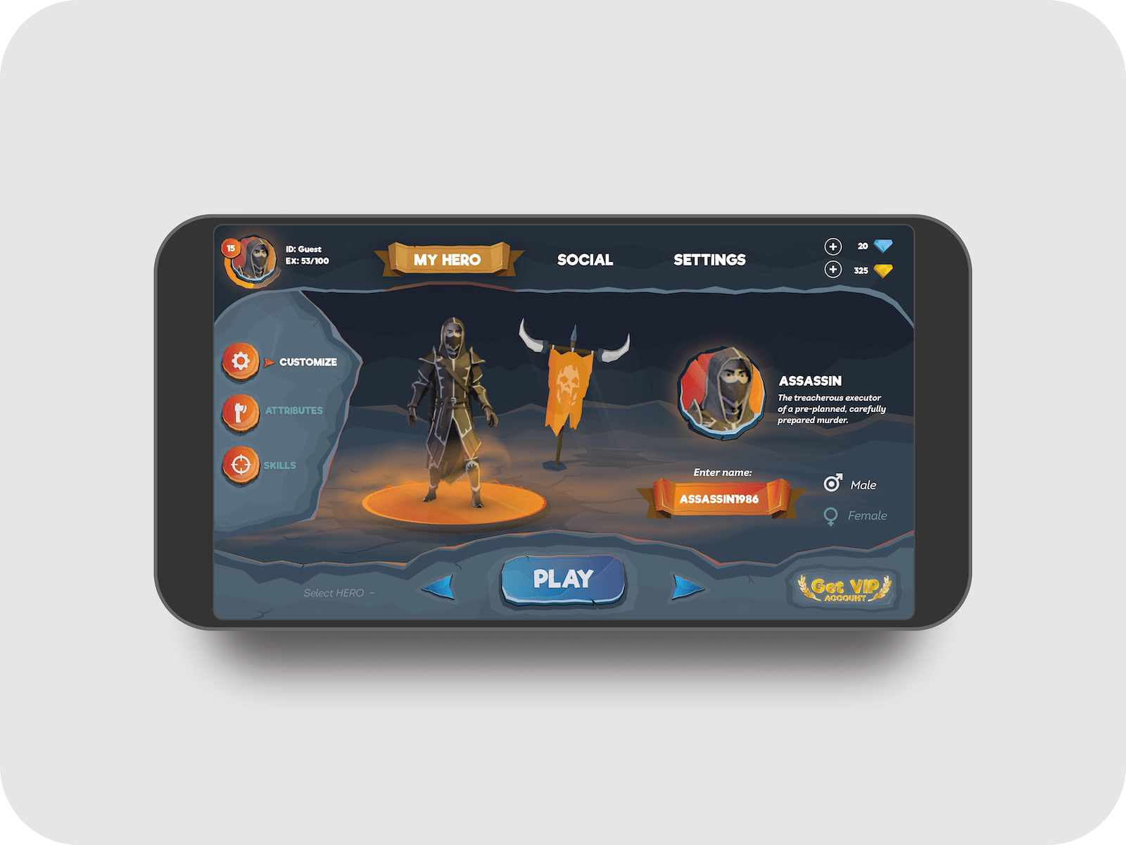 Mobile game interface concept by Anton Syrov on Dribbble