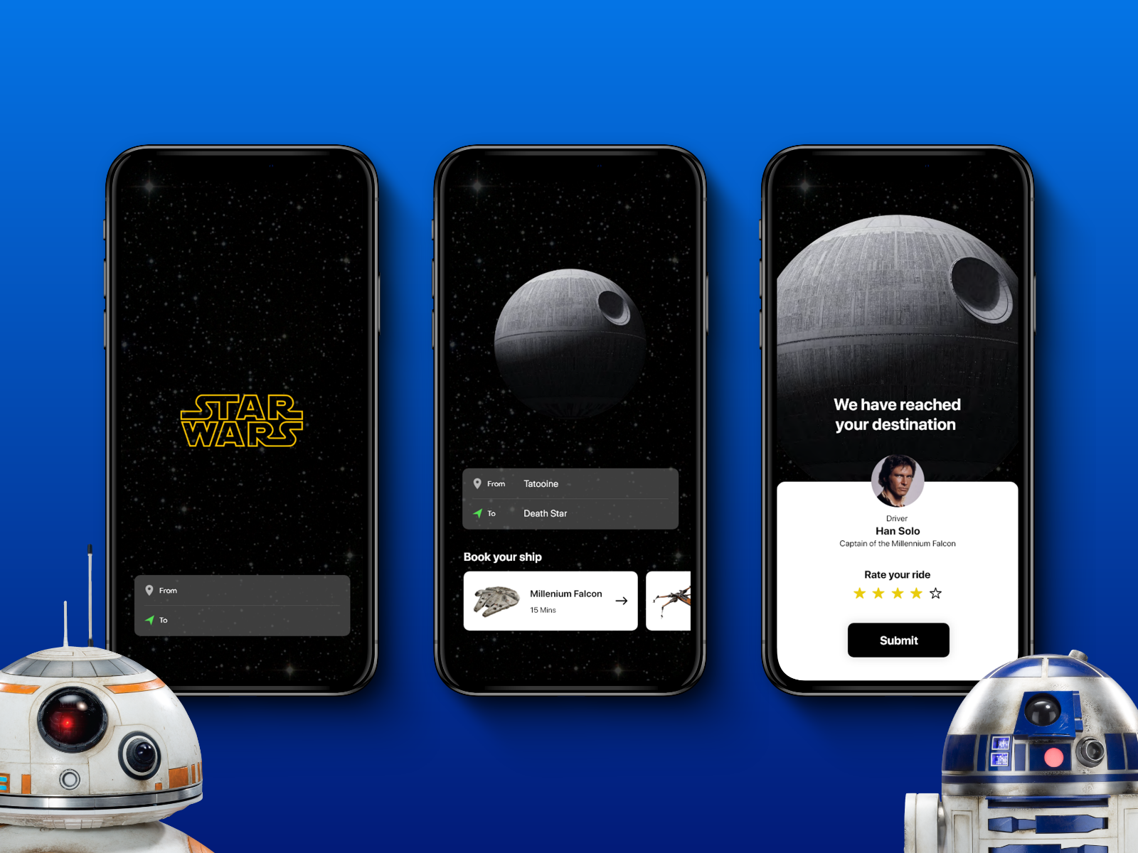 Uber for Star Wars by Sathish on Dribbble