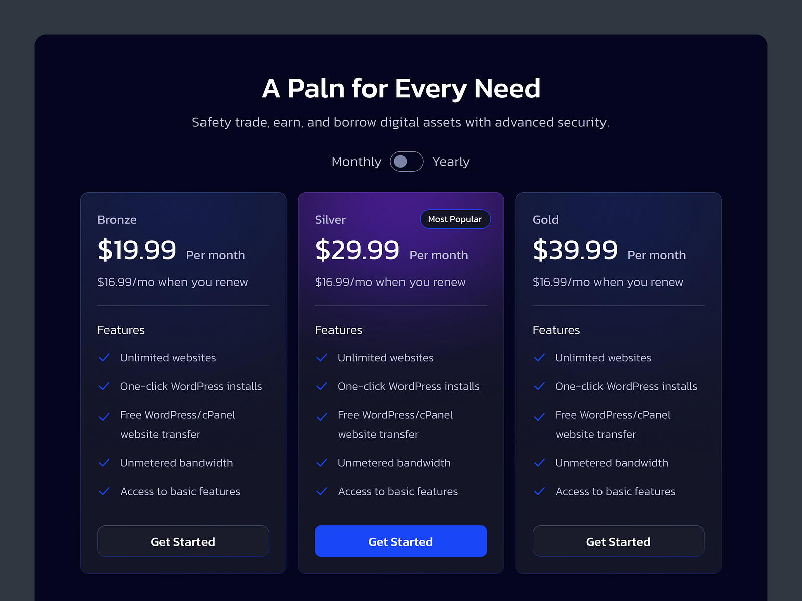 Pricing Table Ui Concept By Jinisha Mangukiya On Dribbble