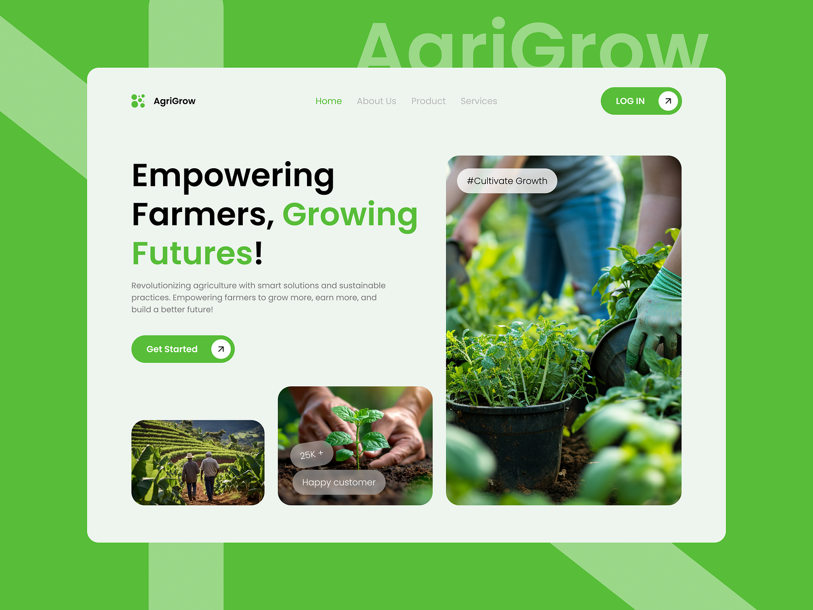 AgriGrow - Landing Page by Teqnoman Web Solutions on Dribbble