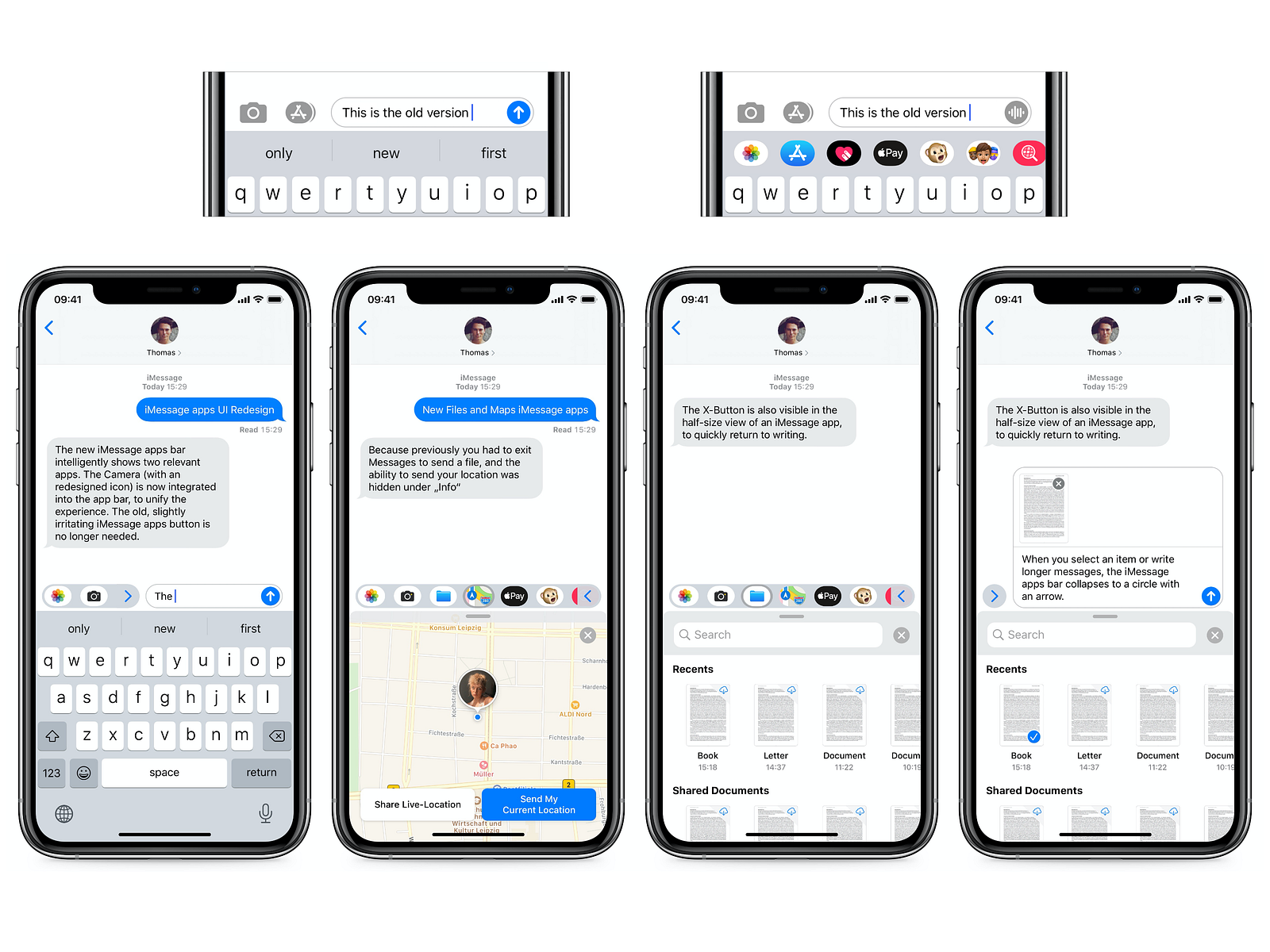 iMessage apps UI Redesign + Maps and Files apps by Leonardo Weinreich ...