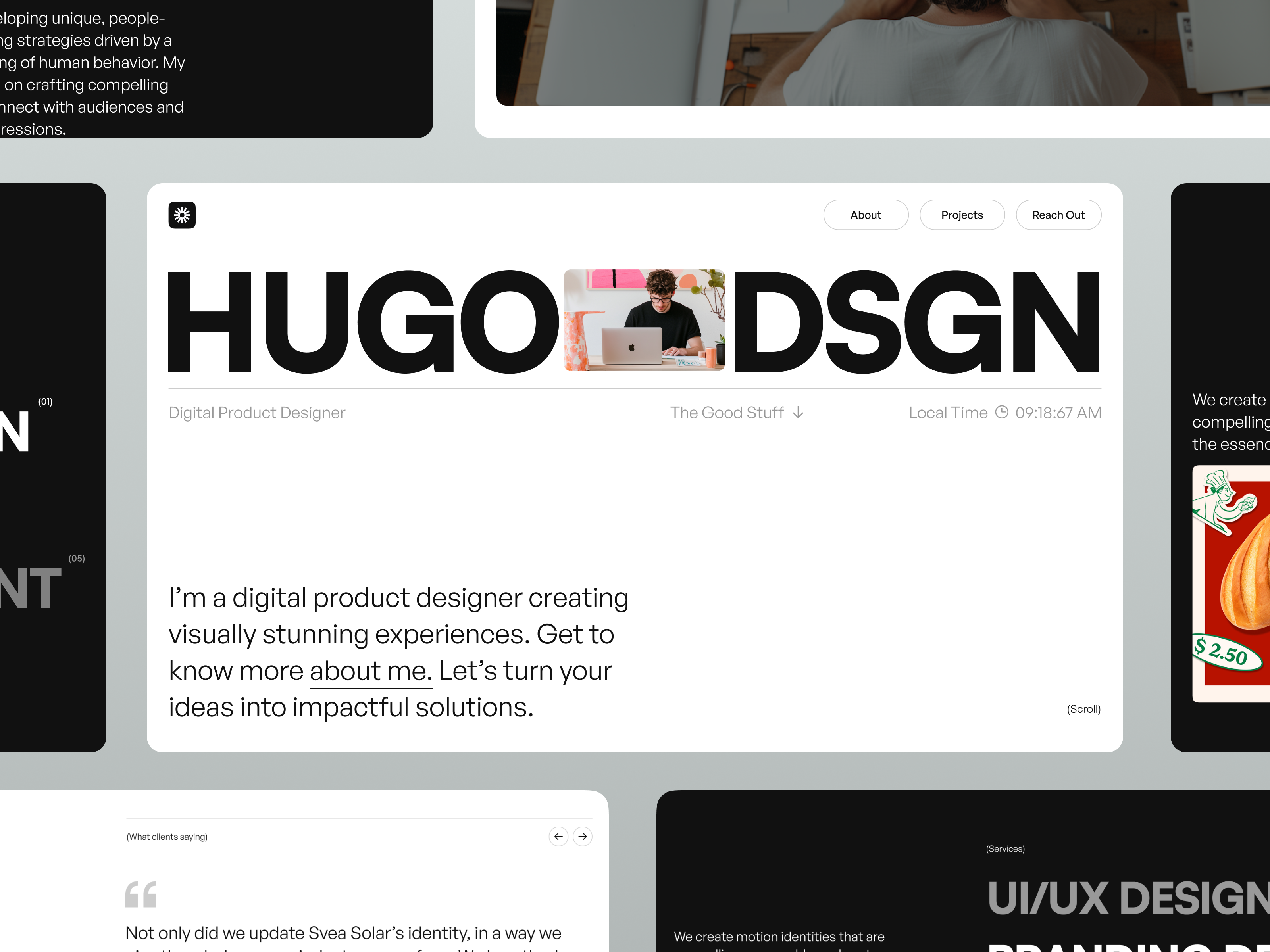 Hugo Dsgn - Personal Portfolio Website by Plainthing UI for Plainthing ...