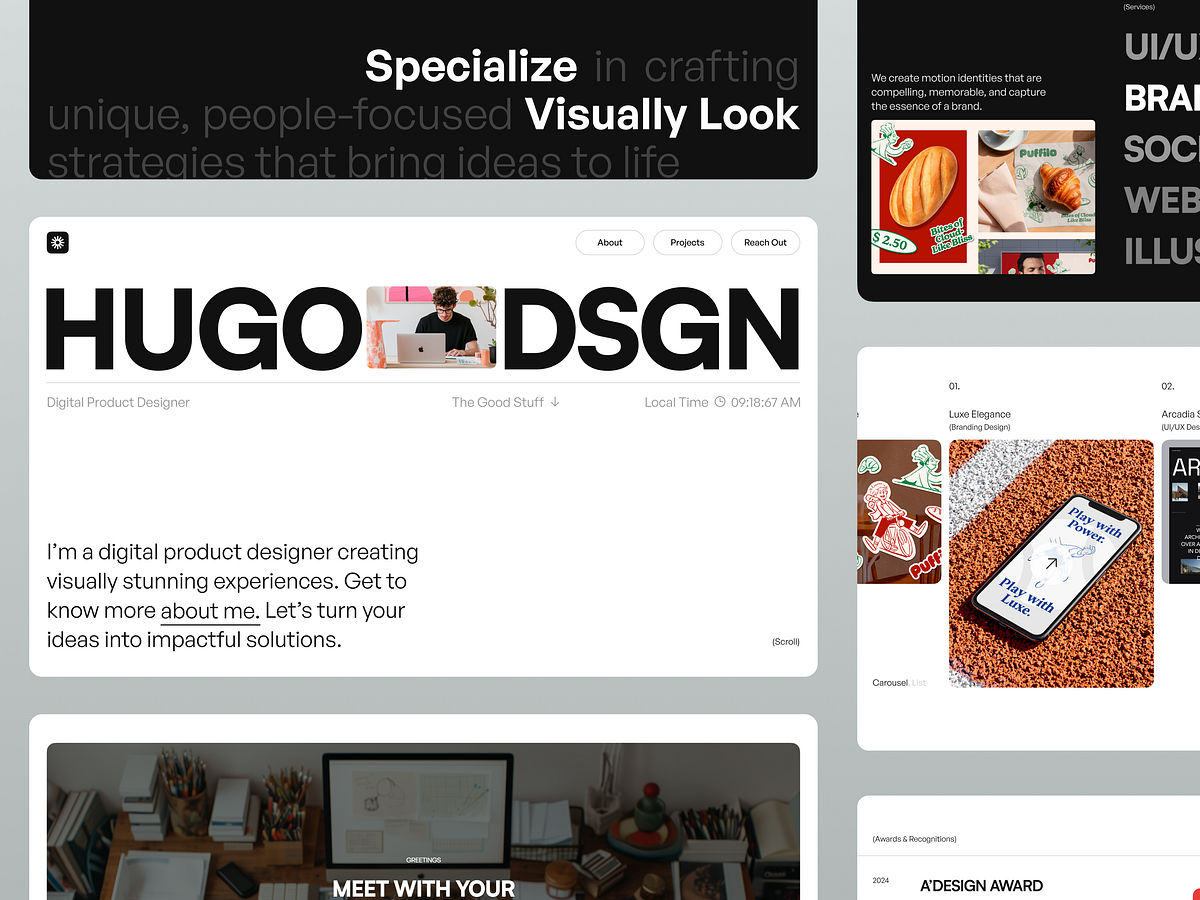 Hugo Dsgn - Personal Portfolio Website by Plainthing UI for Plainthing ...