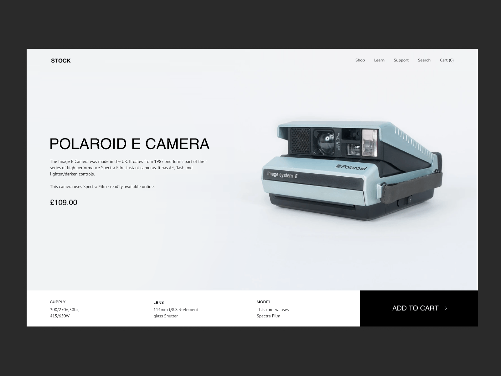 Camera store website by Anastasia on Dribbble