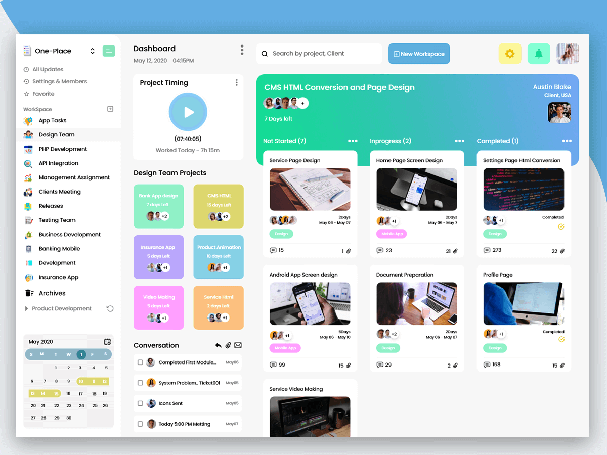 Task and Project Management Web Template Mockup by Vivek K on Dribbble