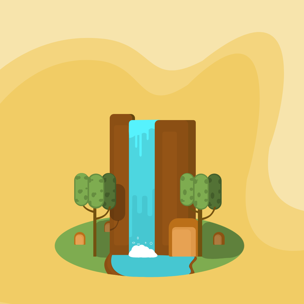 Waterfall Illustration by Alberto Recio on Dribbble