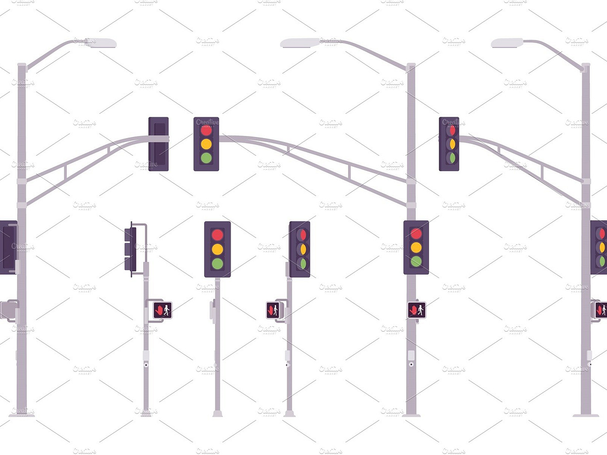 Traffic lights set by Andrew Rybalko on Dribbble
