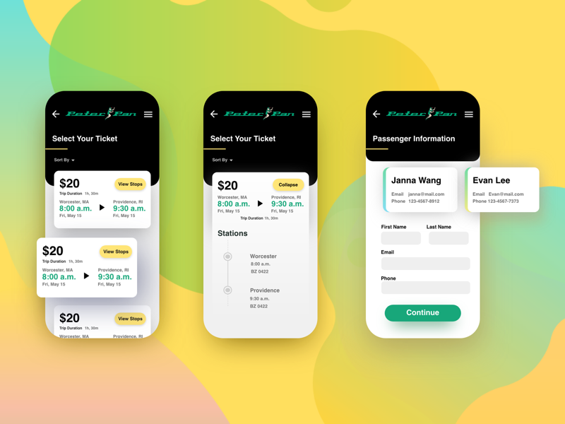 Bus ticket app UI redesigns by Jannna on Dribbble