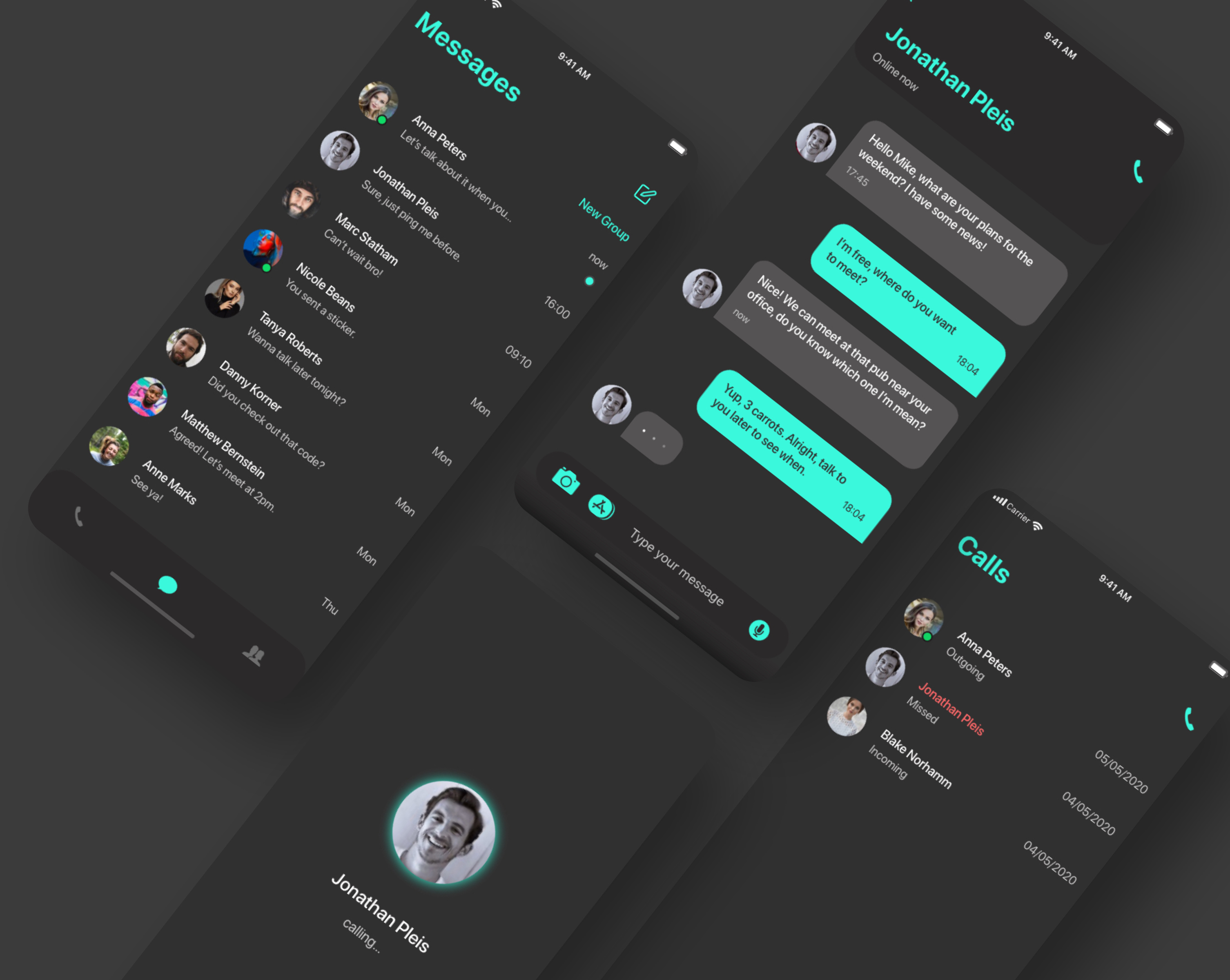Dark Mode Chat App by Ksenija Mihic on Dribbble