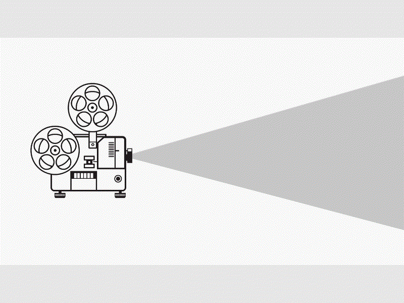 Vintage Movie Projector Line Drawing 2D Animation by Redwater Vectors ...