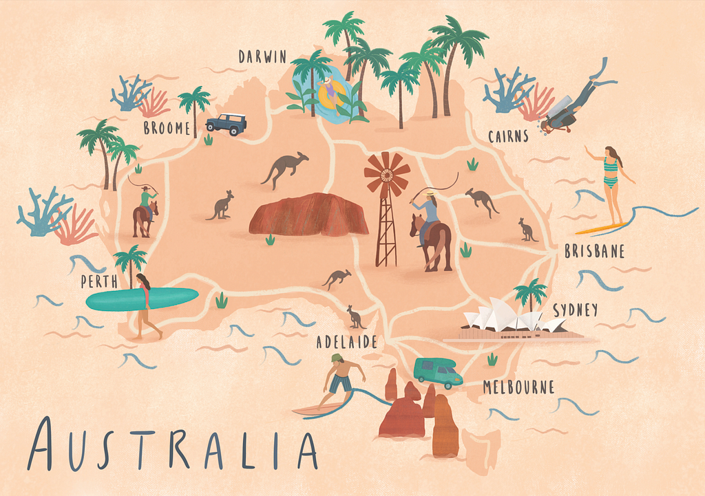 Illustrated Travel Maps by Shannon Lund on Dribbble