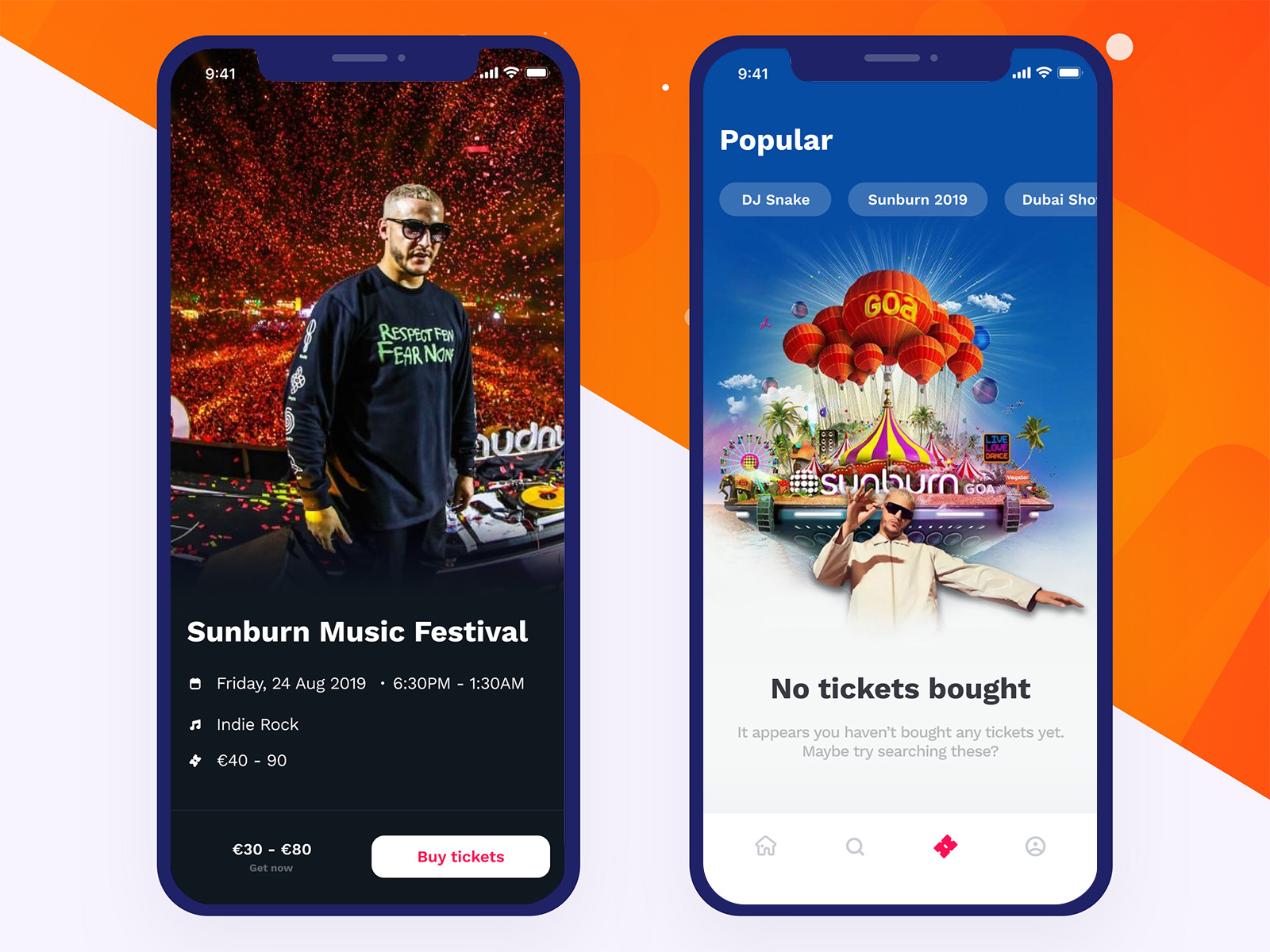 Sunburn Music Festival App Design by Inderjit Singh on Dribbble