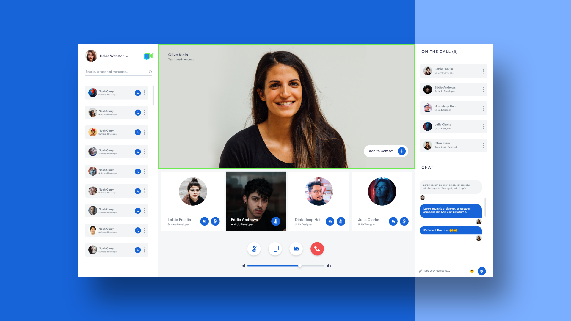 Live Video Chat UI Design by Diptadeep Hait on Dribbble