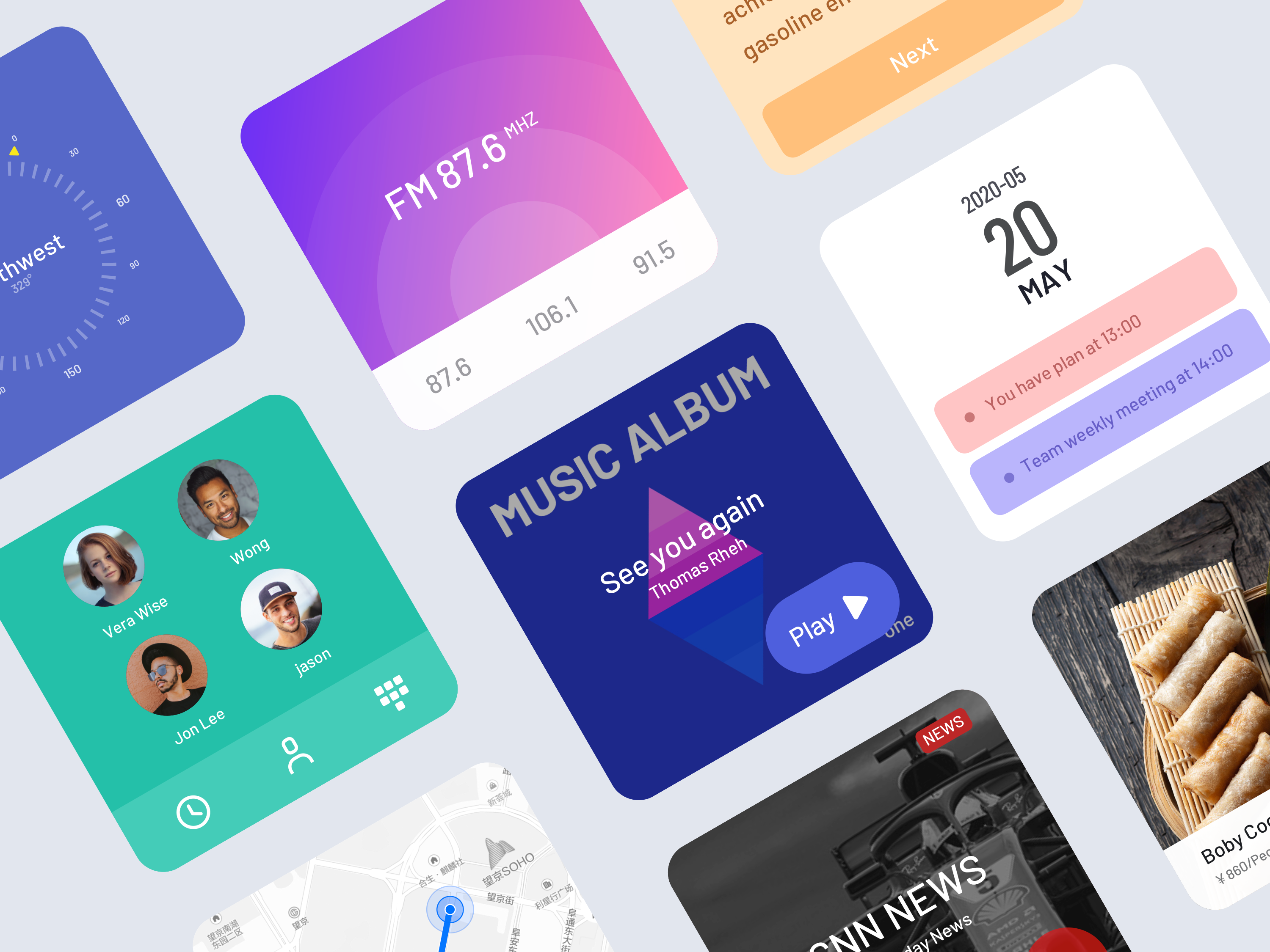 Widget card for car by kylor on Dribbble