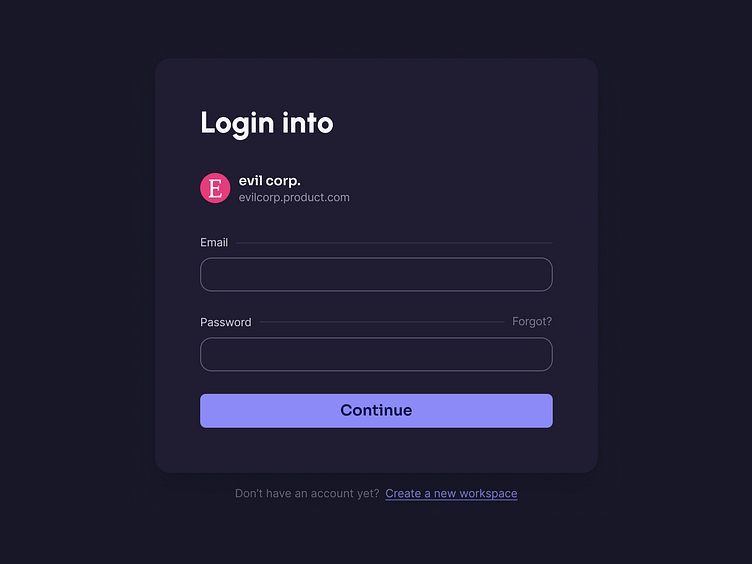 Login / Sign in Page - Dark Mode by usrnk1 on Dribbble