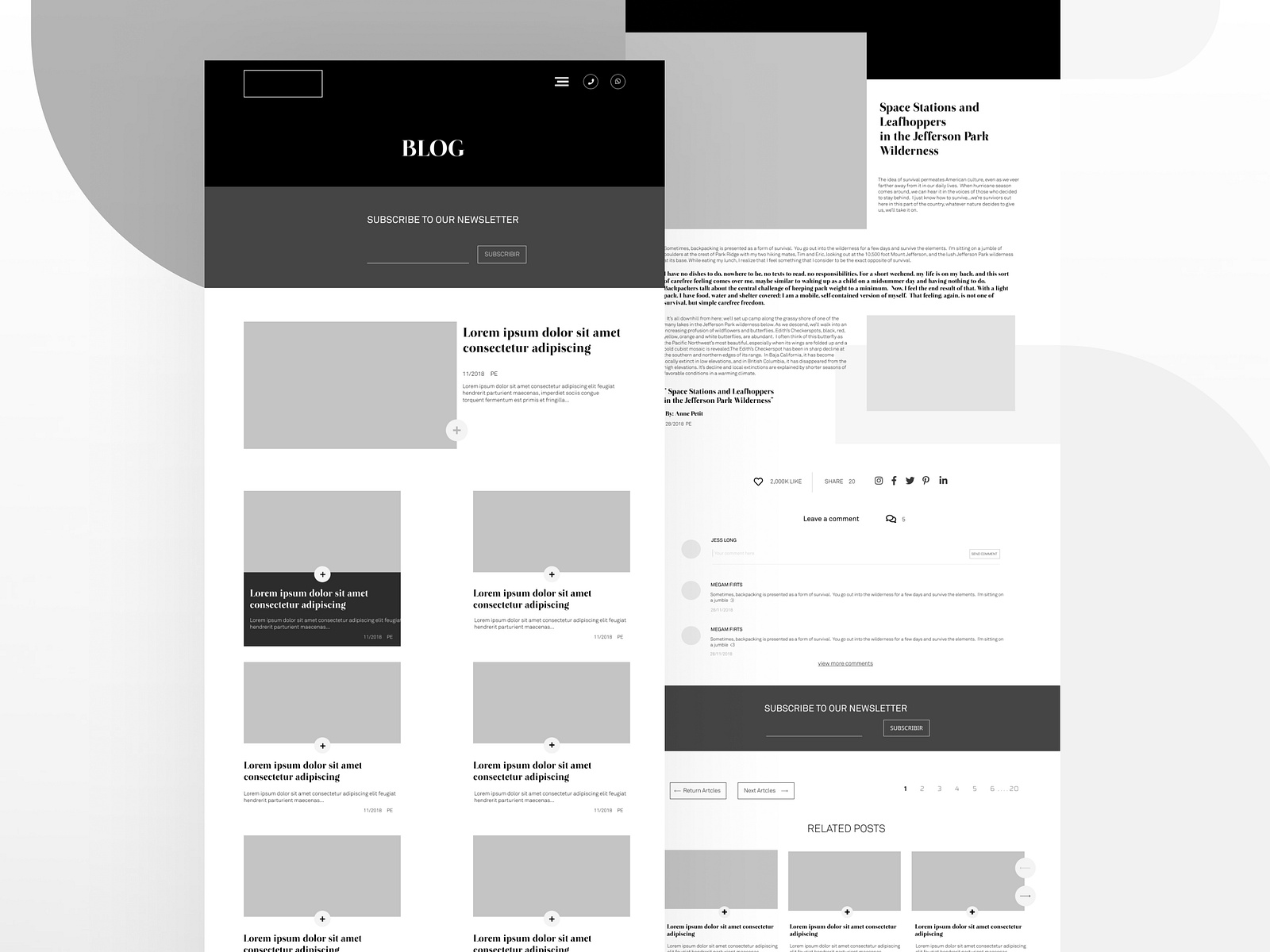 Blog | Wireframe Layout by Wen Petit on Dribbble