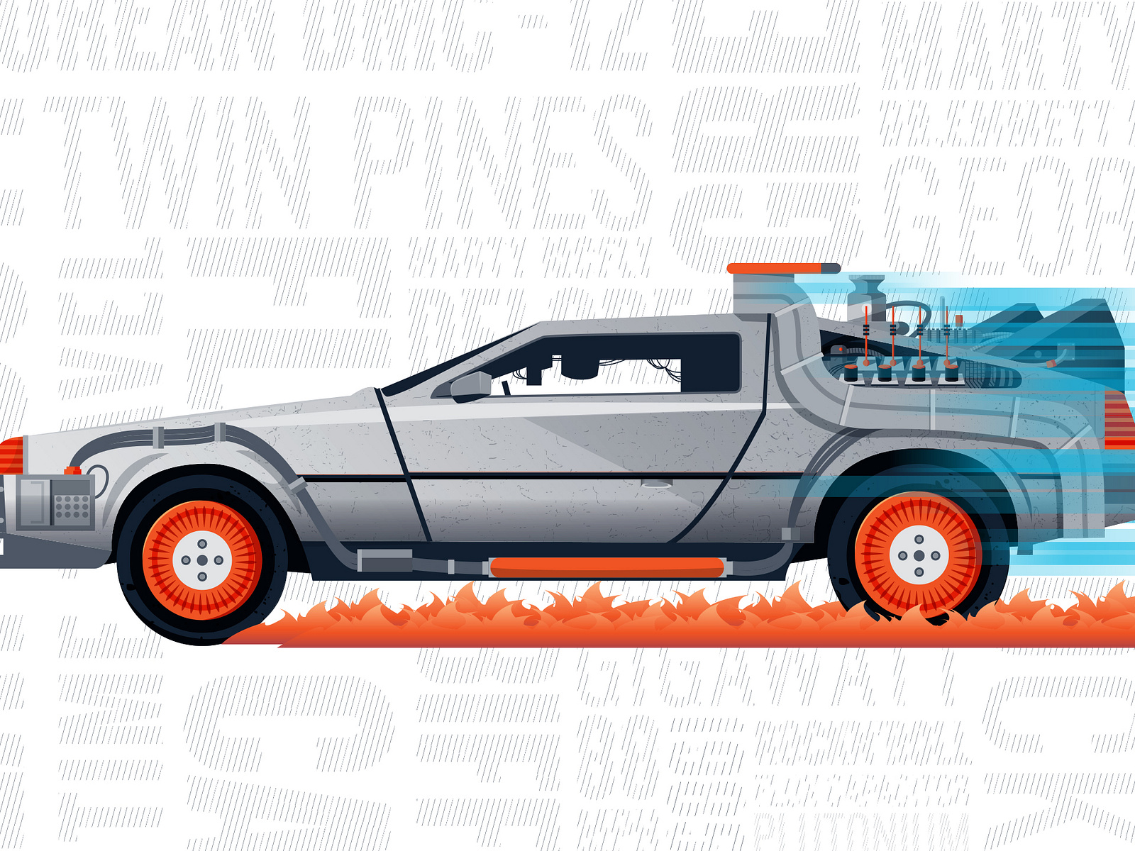 Delorean Poster by Wattle & Daub on Dribbble