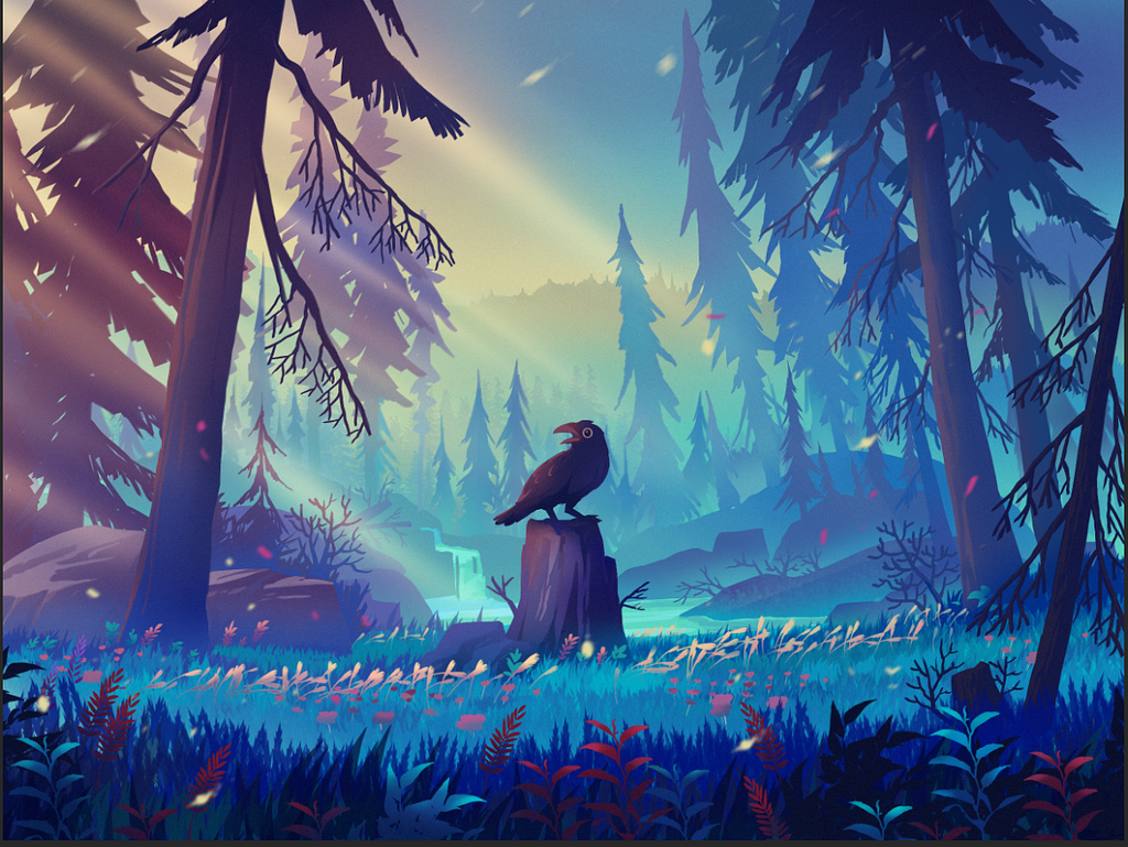 Forest Illustration by Bogdan Falin for QClay on Dribbble