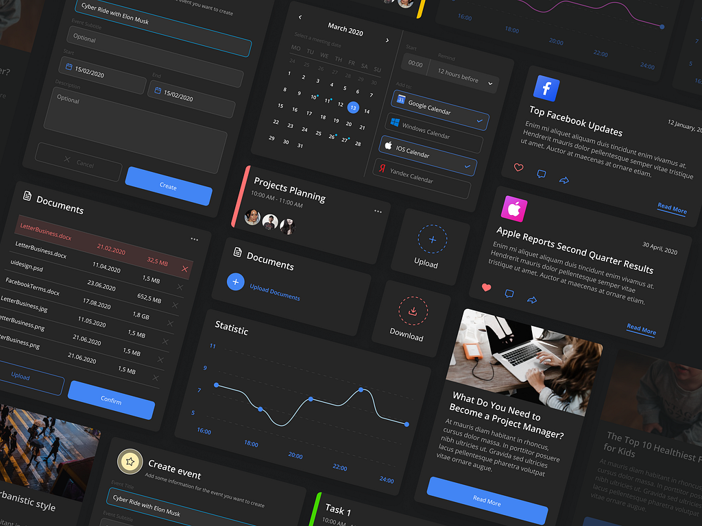 Dark Theme System Ui Kit by Anton Olashyn on Dribbble