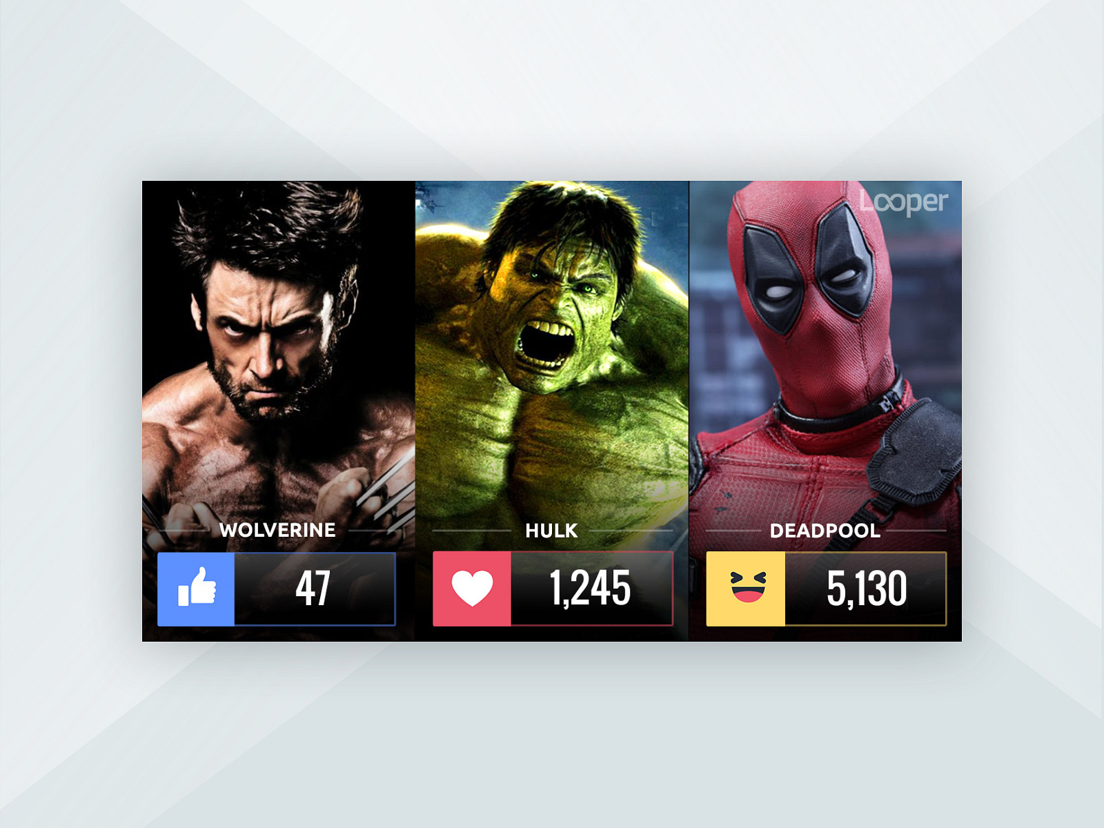 Looper Facebook Live Poll Templates by Ian Spangler on Dribbble