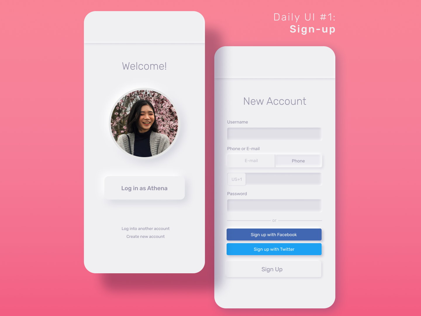 Neumorphism Sign Up by Athena Siaotong on Dribbble