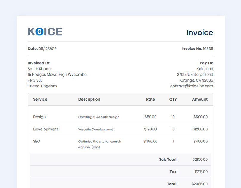 Invoice Html Template by Harnish Design on Dribbble