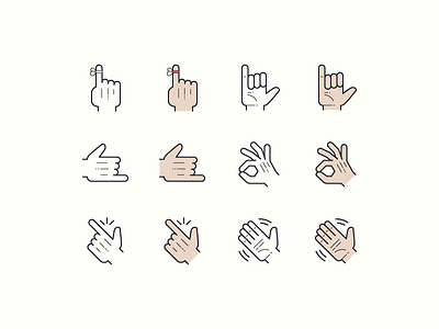 Hand Drawn icons: Hands by Marina Green for Icons8 on Dribbble