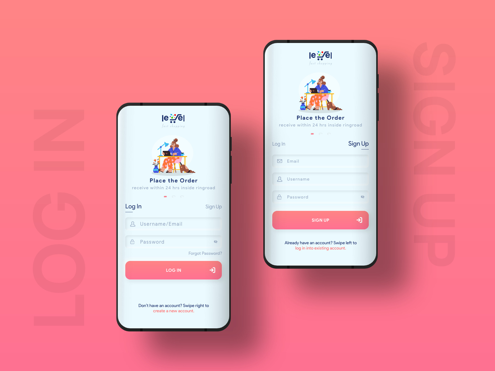 Log in and Sign up UI/UX design for E-commerce App | Shot 1 by Ngima Sherpa on Dribbble