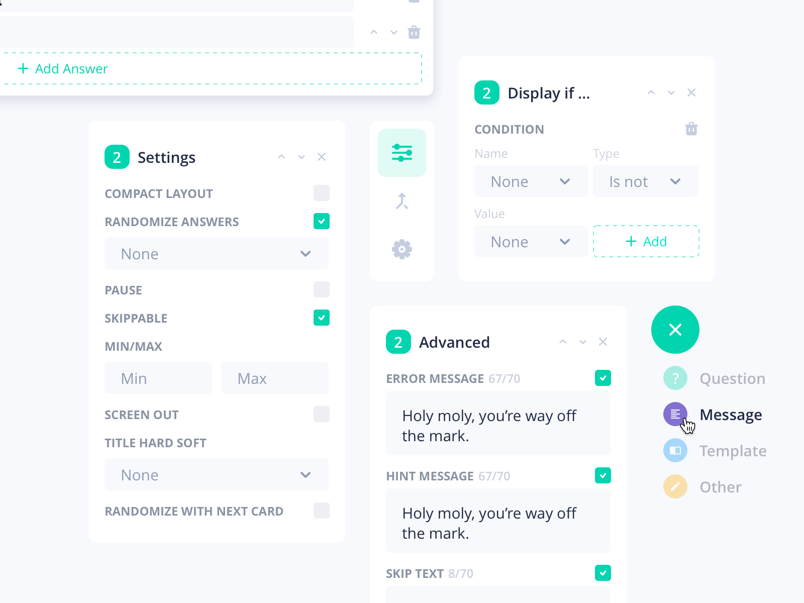 Survey components by Matthieu Babe on Dribbble