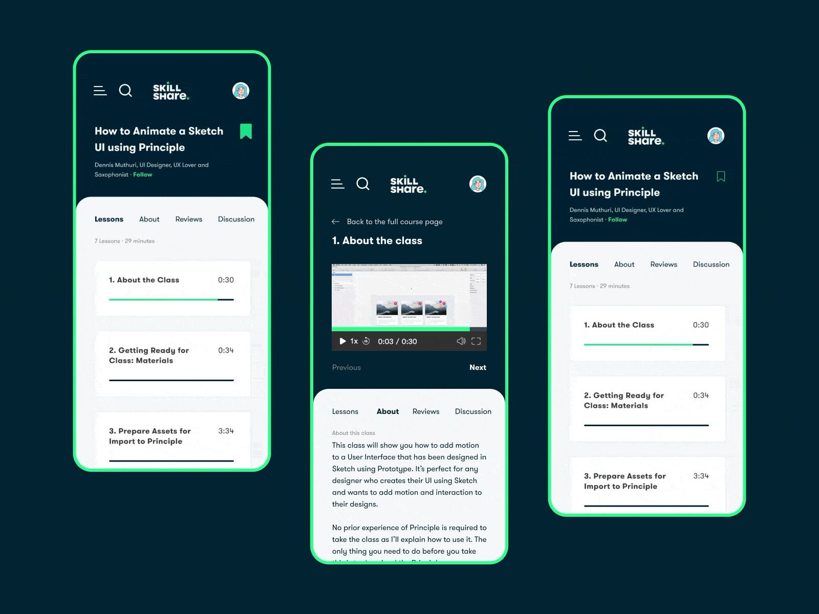Skillshare App List — UI Design by Sabrina Mazzeo on Dribbble