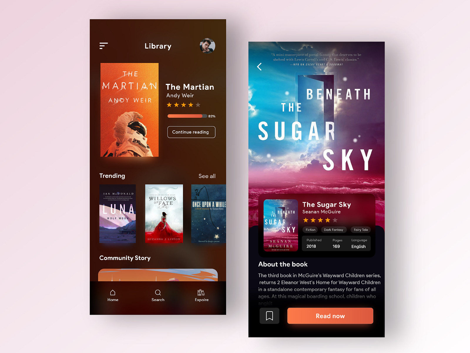 Book reading app UI Concept by Angkit Amatya on Dribbble