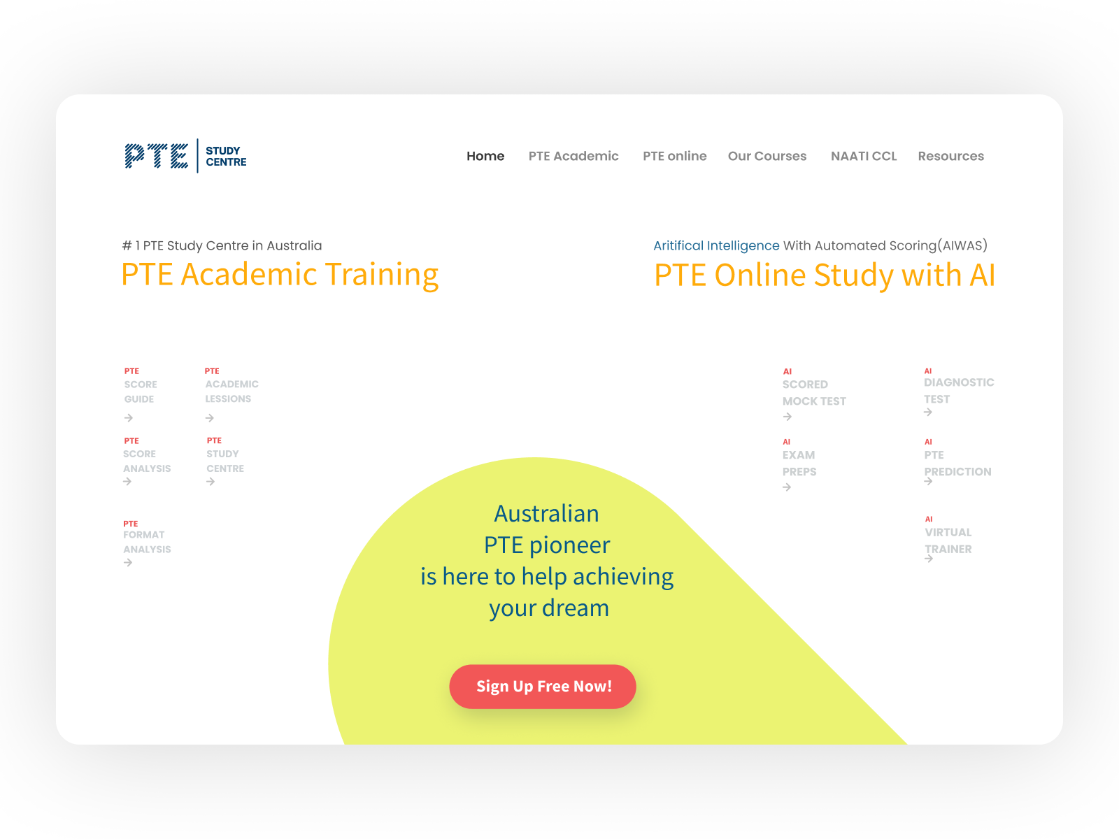 PTE Study Centre Landing Header by Amit Mojumder on Dribbble