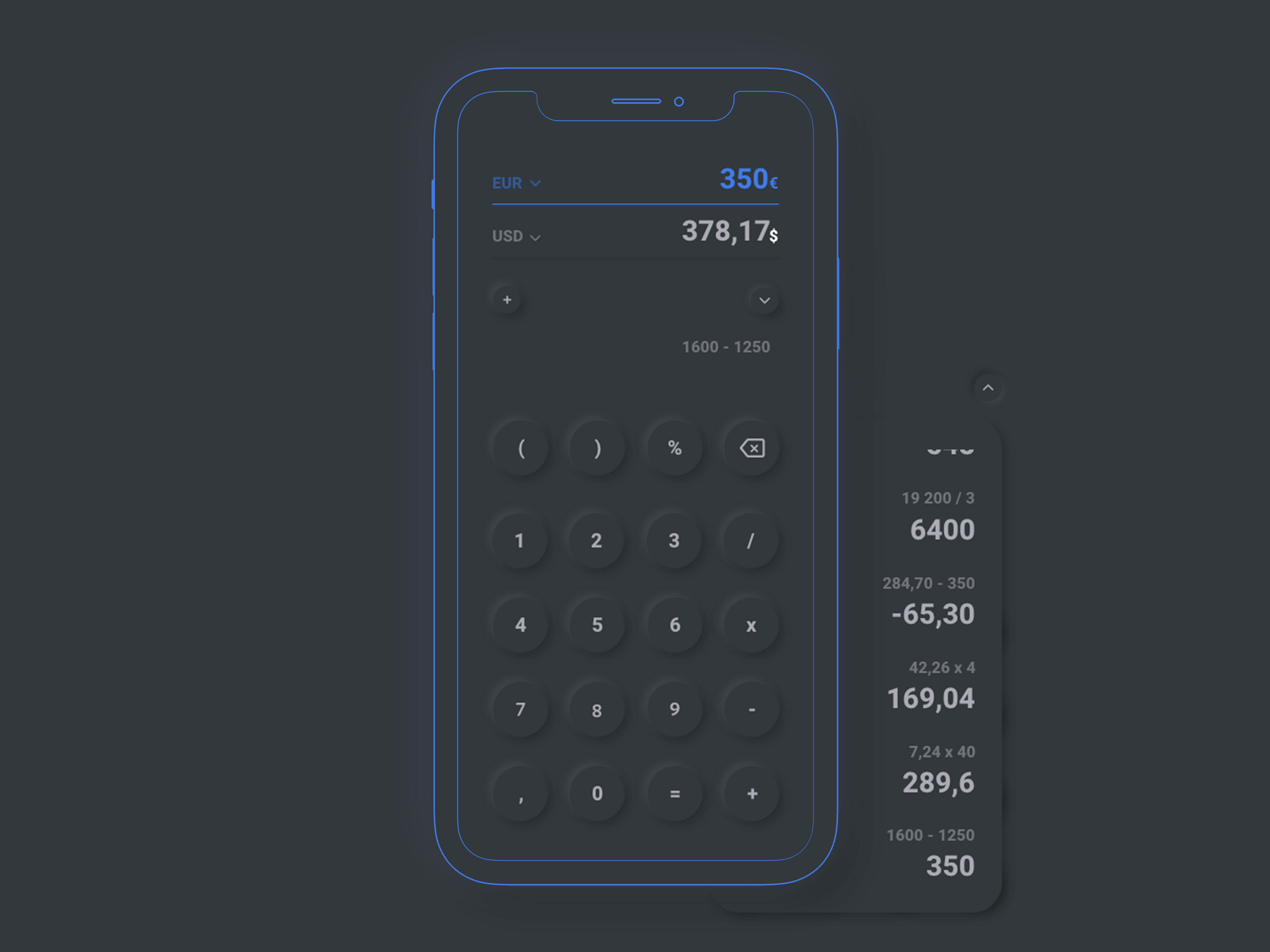 Neomorphic calculator by Marine M on Dribbble