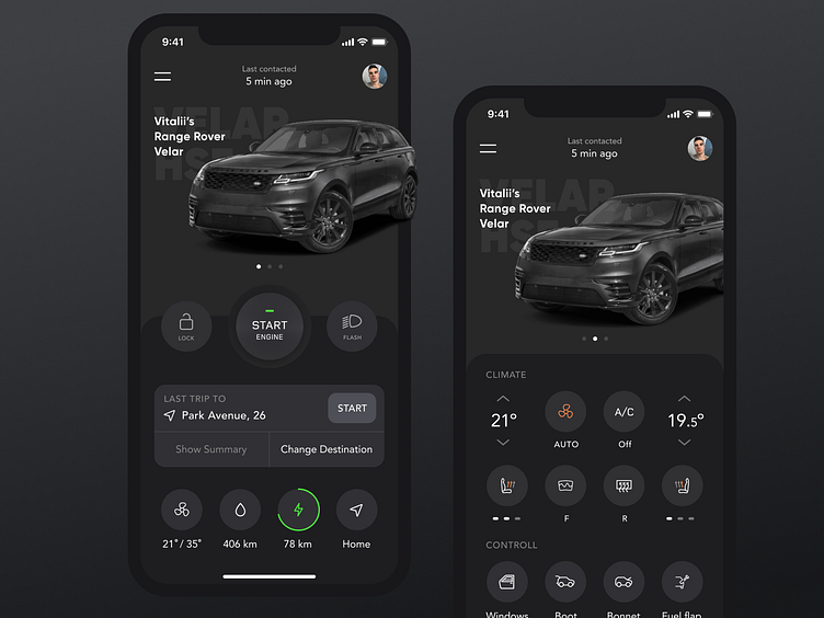 Range Rover Connected Car - Mobile App by Vitalii Prokopenko on Dribbble