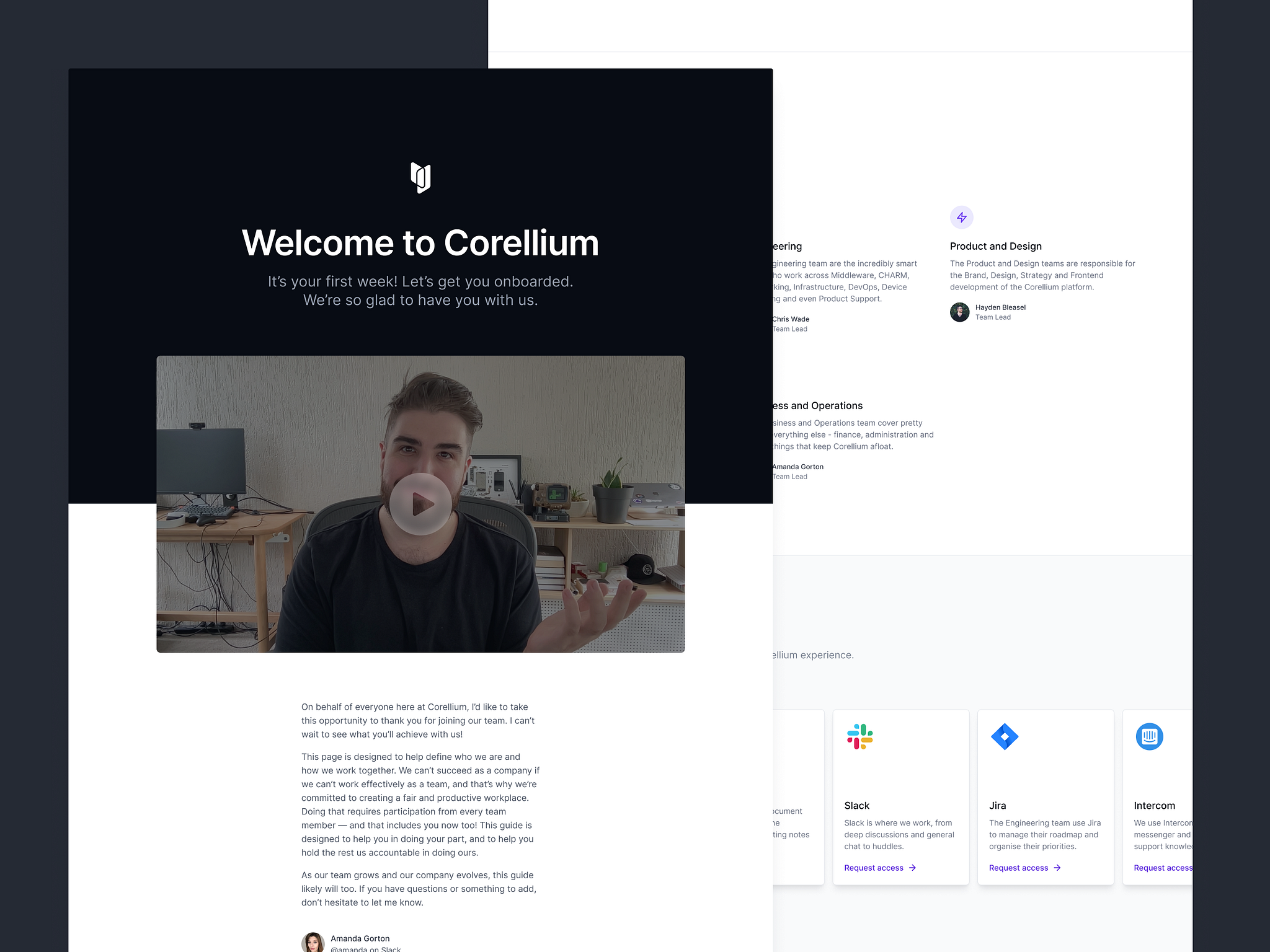 Corellium Employee Onboarding by Hayden Bleasel for Corellium on Dribbble