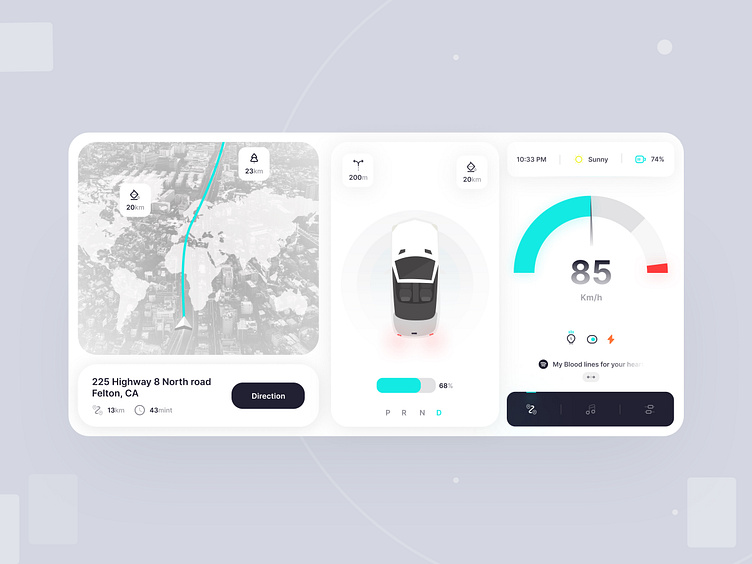 Car Dashboard UI Design by uixamjad ️ for Piqo Design on Dribbble