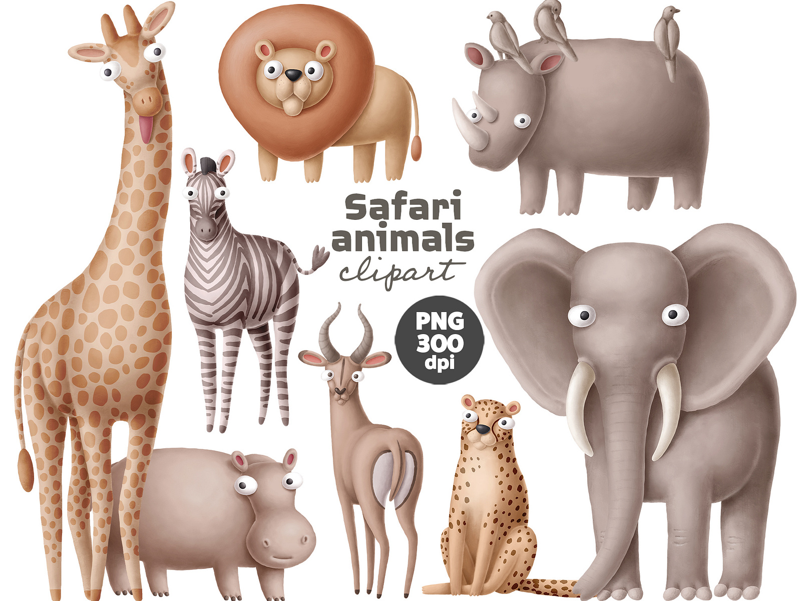 Safari animals clipart by Anastasiya Klempach on Dribbble