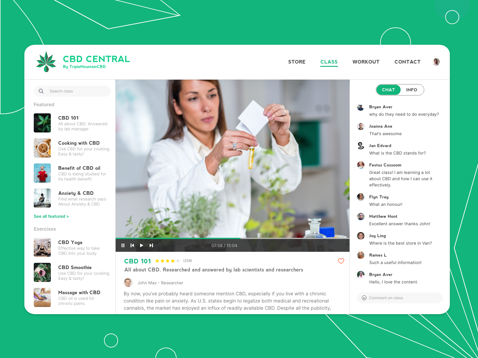 Online class page UI by Naokure on Dribbble