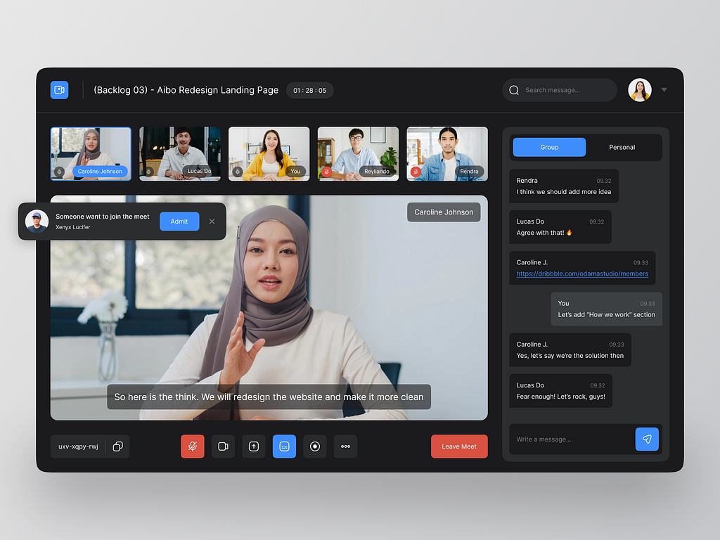Video Conference UI Concept by Happy Tri Milliarta for Odama on Dribbble