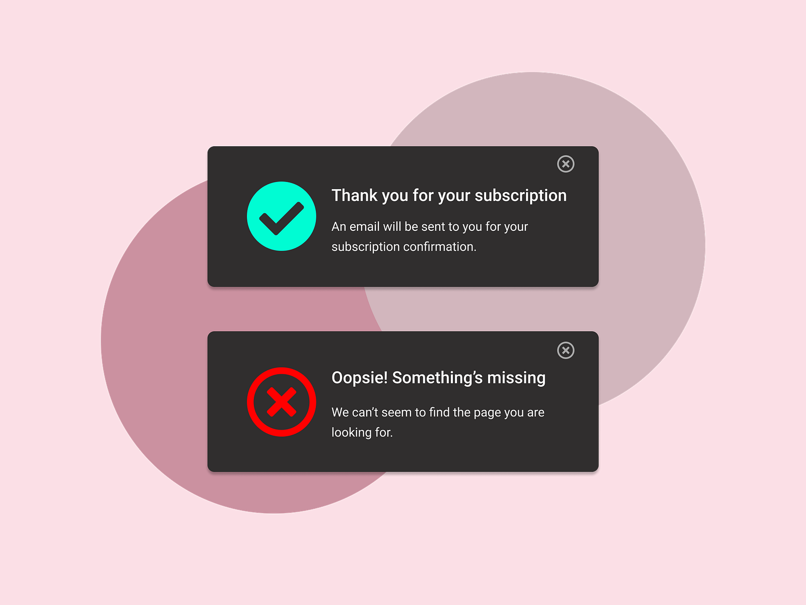 Notification cards by Laurent Mbuyu on Dribbble