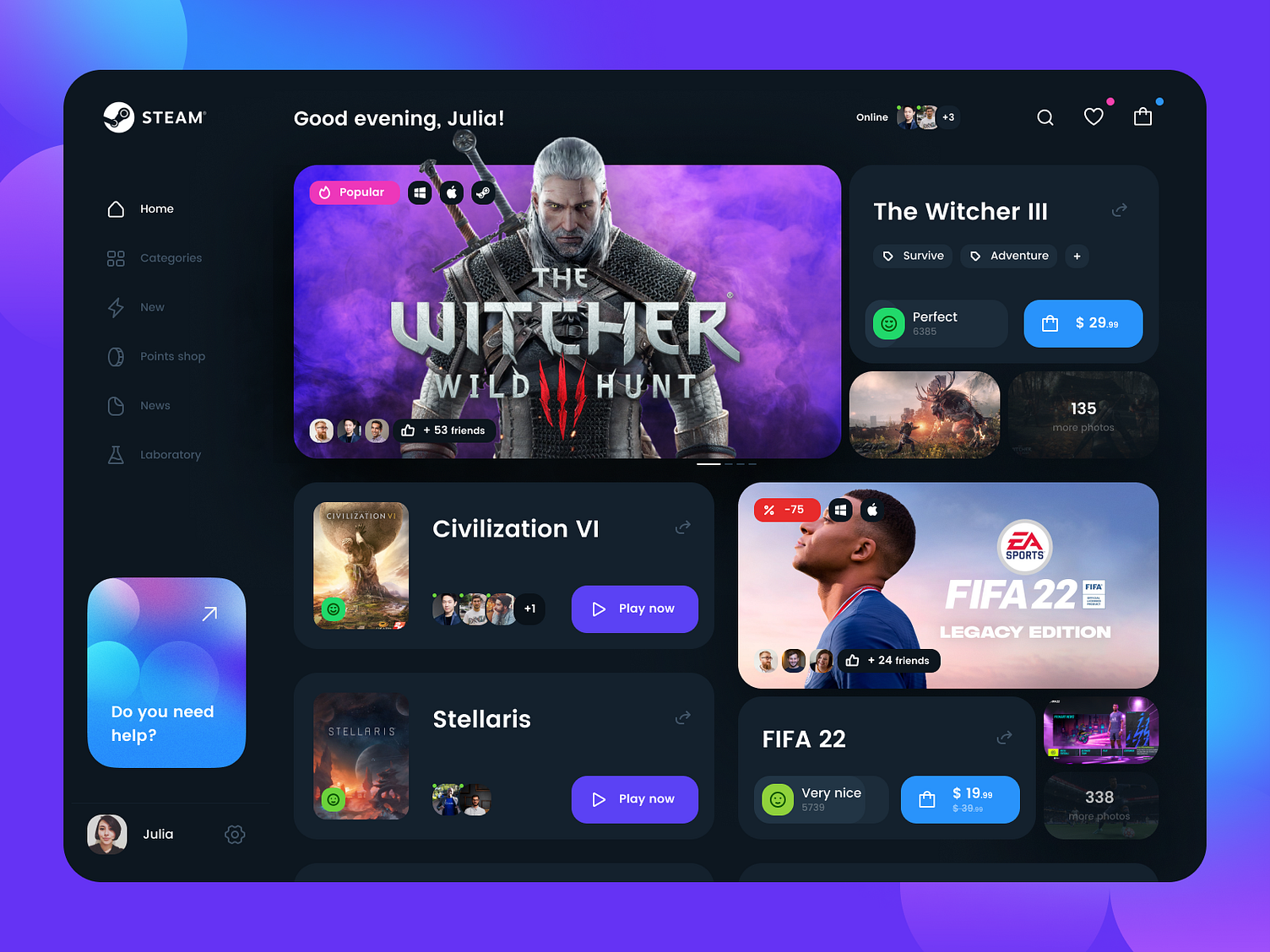 Steam redesign - App Design by Anastasia Golovko on Dribbble