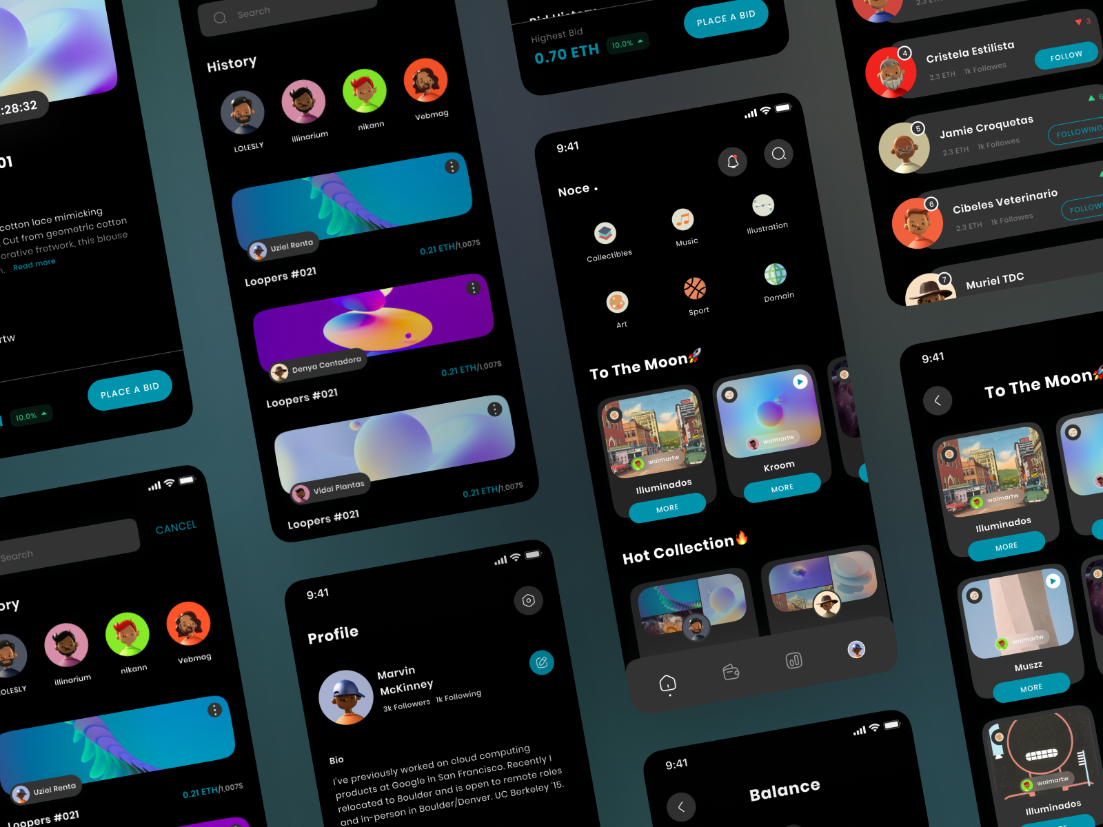 Noce - Collage Version (Dark Mode) by Agensip UI UX Agency on Dribbble