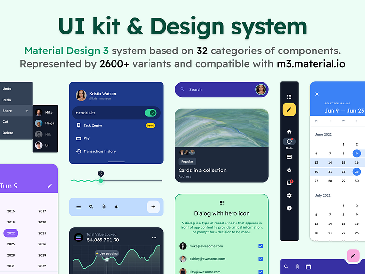 Material Me UI Kit — Figma Material Design 3 system & dashboard by ...