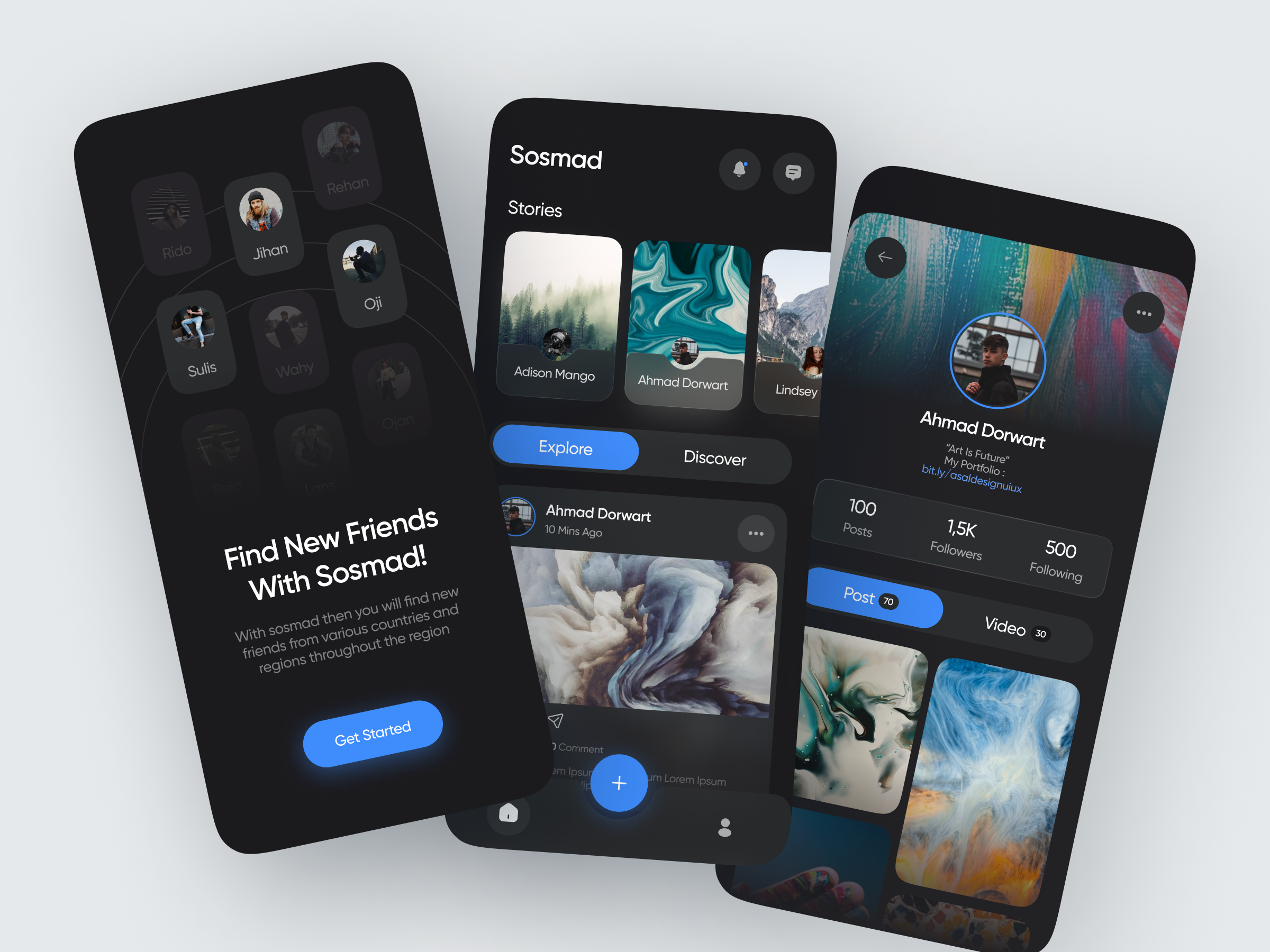 Sosmad - Social Media App by Asal Design for Enver Studio on Dribbble