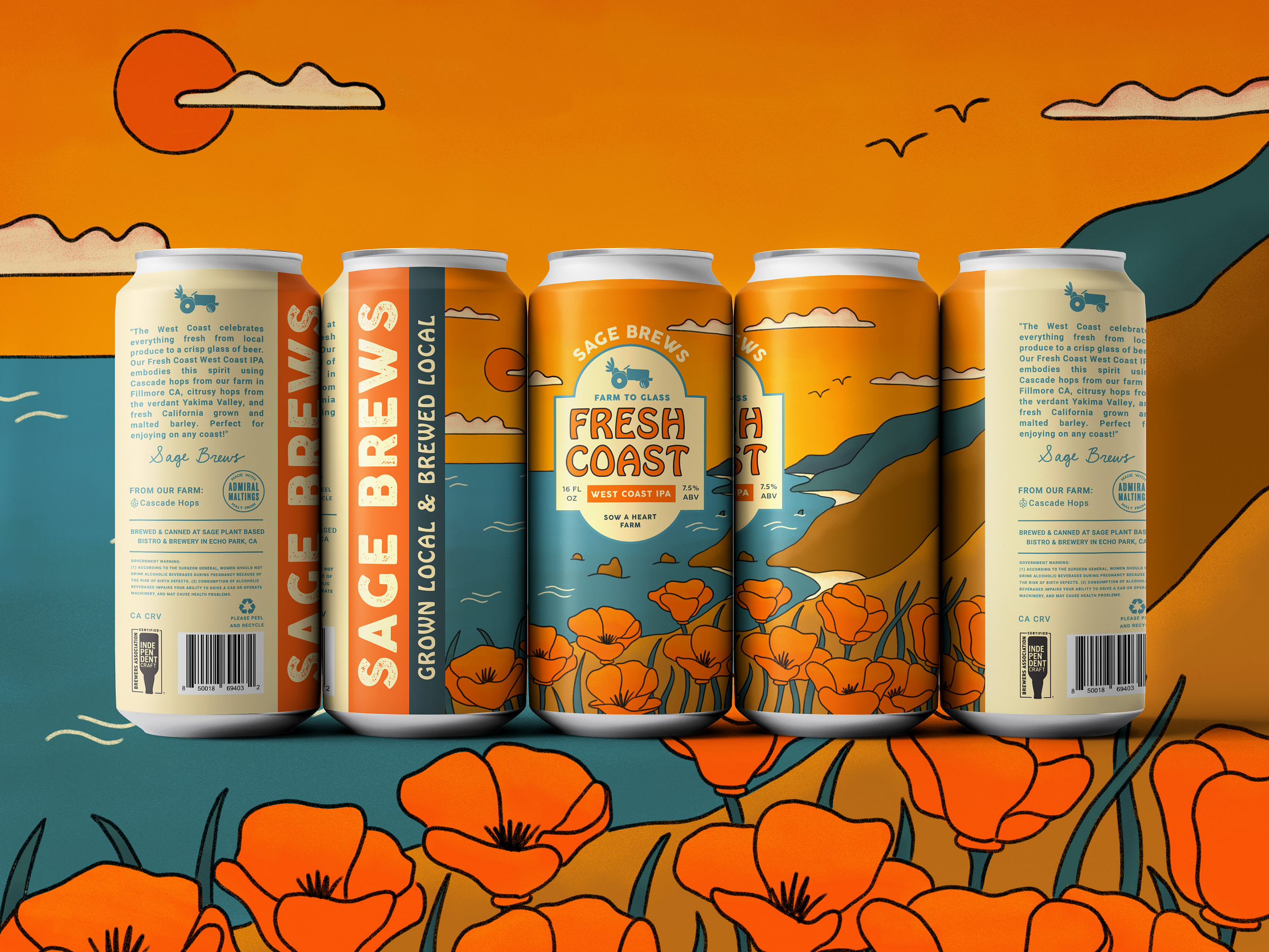 Fresh Coast Beer Can Label Design by Lisa McCormick on Dribbble