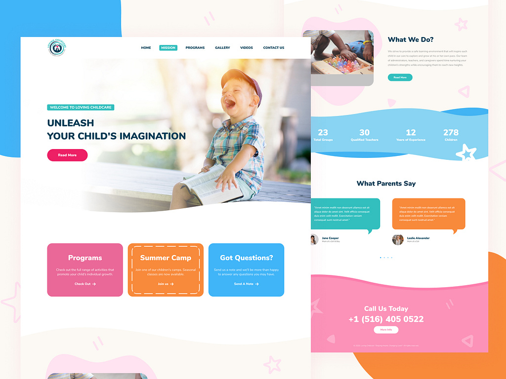 Childcare Website Design by Aslan Kardanov on Dribbble