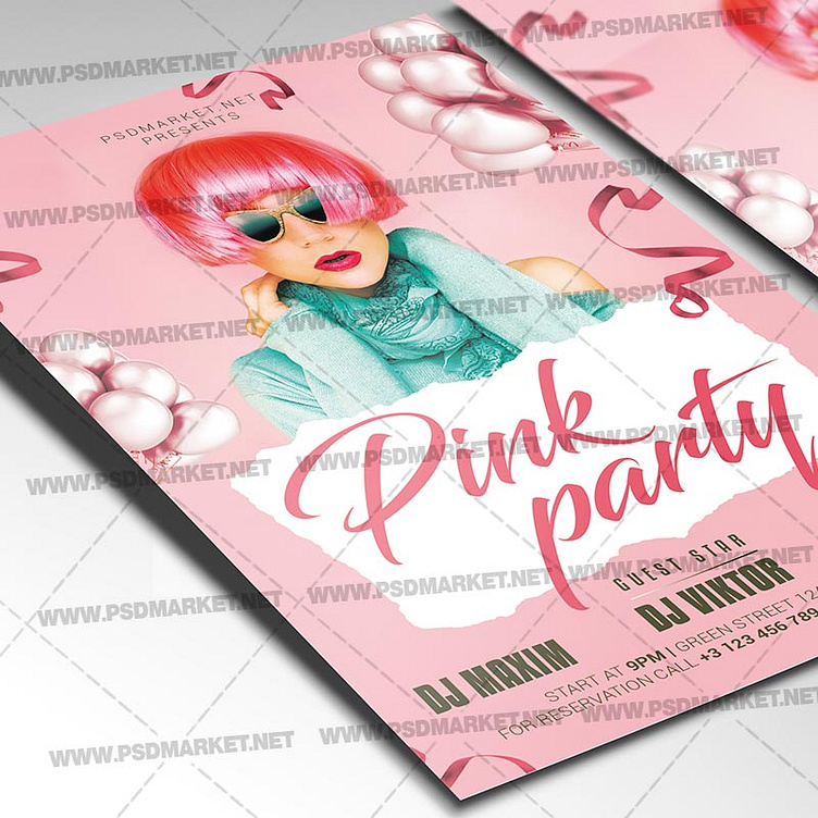 Pink Party Night Template - Flyer PSD by PSD market on Dribbble