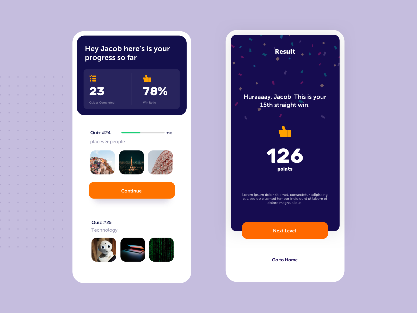 Quiz App User Interface Exploration by Friday Tech Labs on Dribbble