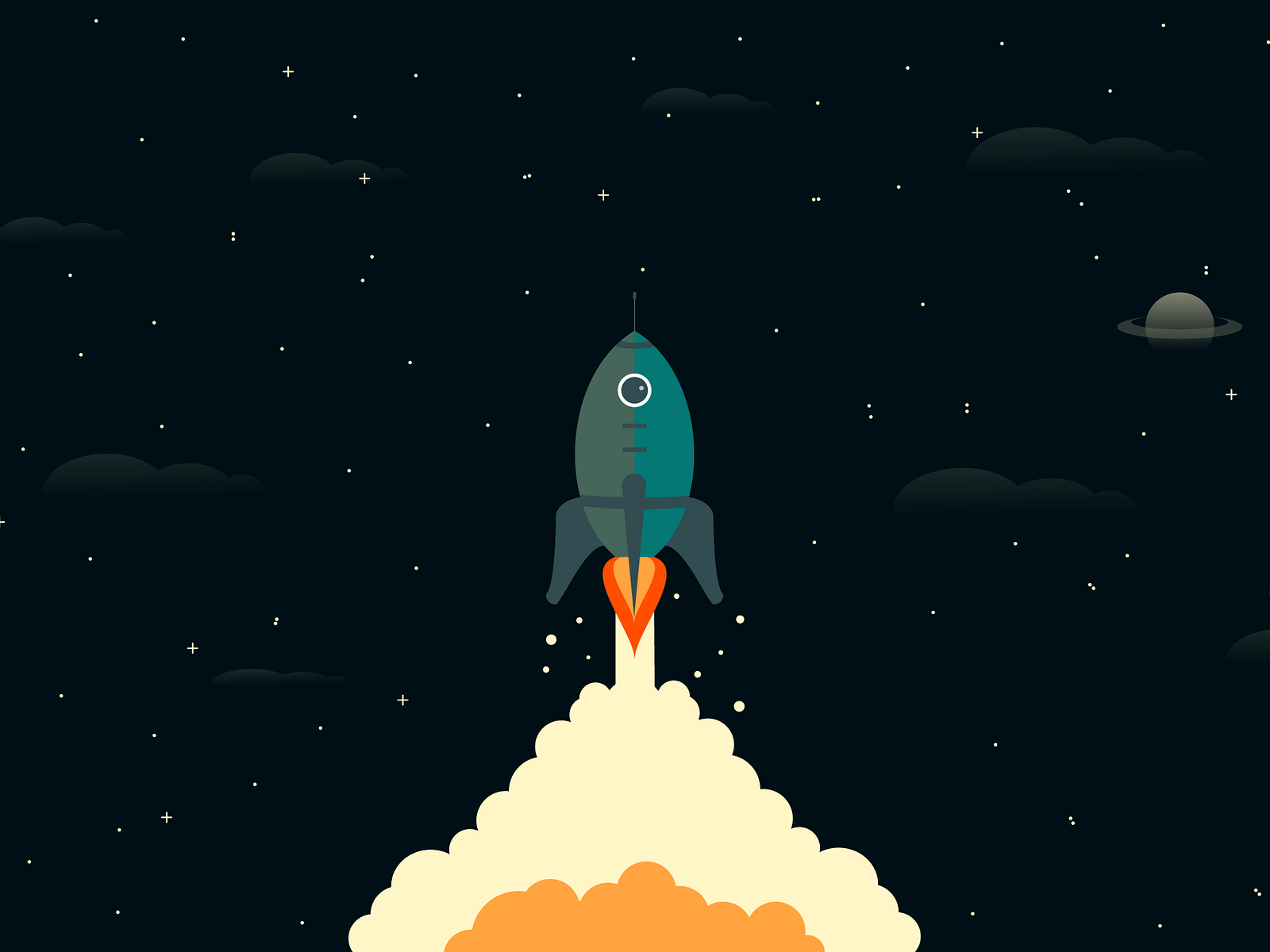 Rocket Ship Outer Space by issam laaziz on Dribbble