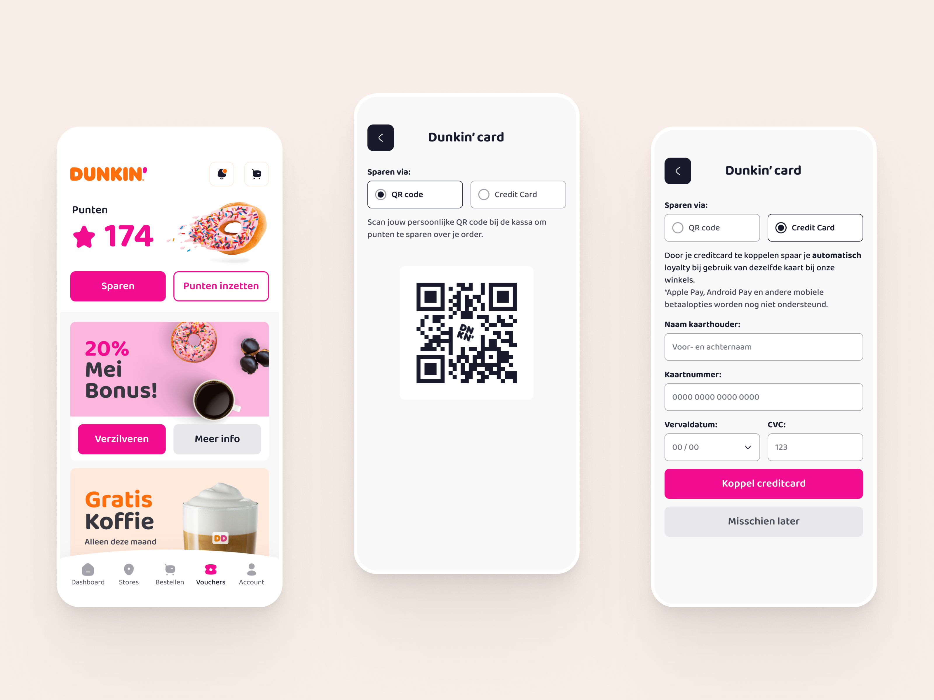 Dunkin Mobile App by Wilco van Meppelen on Dribbble